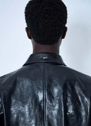 Our Legacy Leather Zip Up Jacket - Black