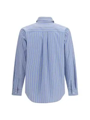 Saint Laurent Cassandre Striped Cotton Shirt