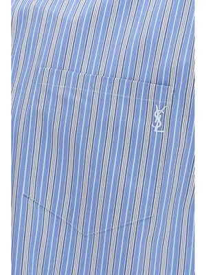 Saint Laurent Cassandre Striped Cotton Shirt