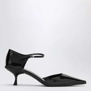 Prada Brushed Leather Side-open Pumps - Black