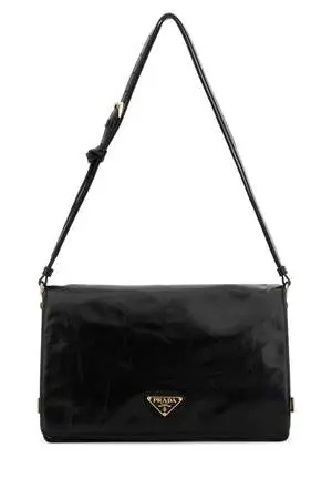 Prada Leather Medium Shoulder Bag - Black