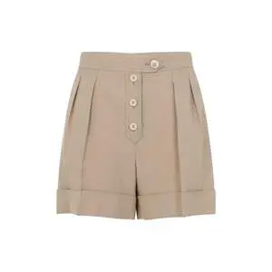 Valentino Garavani Viscose And Linen Blend Tailored Shorts - Multicolor