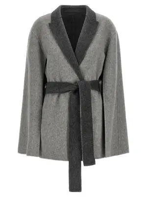Alberta Ferretti Cardigan With Cape Sleeves - Gray