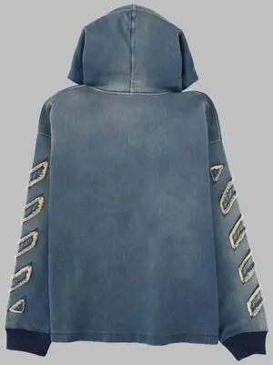 Off-White Denim Hoodie With Diag Details