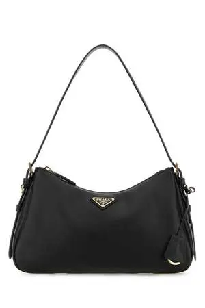 Prada Leather Medium Aimee Shoulder Bag - Black
