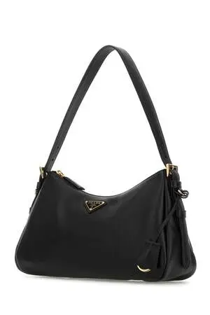 Prada Leather Medium Aimee Shoulder Bag - Black