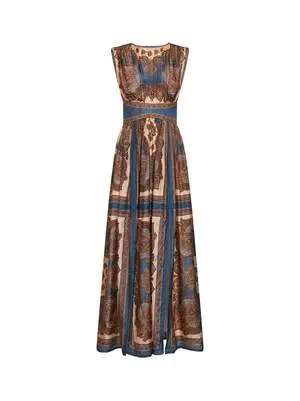 Zimmermann Dark Blue Paisley-print Silk Habotai Mahon Maxi Dress - Multicolor