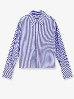 Celine Cropped Striped Cotton Shirt - Multicolor