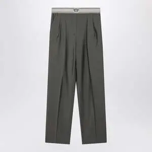 Versace Cold Grey Mohair Wool Trousers - Gray