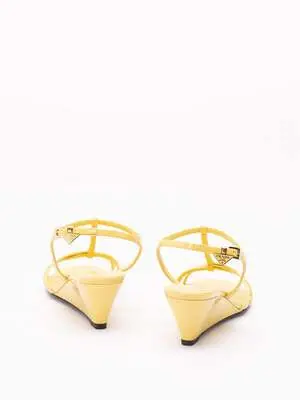 Prada Patent Leather Wedge Sandals - Multicolor