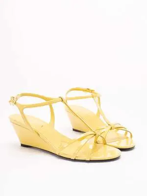 Prada Patent Leather Wedge Sandals - Multicolor