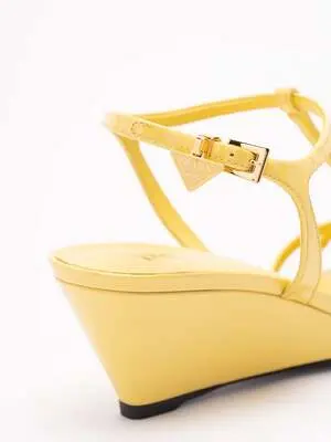 Prada Patent Leather Wedge Sandals - Multicolor