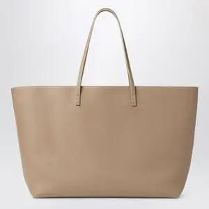 Fendi Cuoio Romano Leather Medium Roll Shopper - Cream