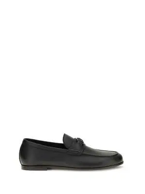 Valentino Garavani Vlogo Signature Deer Leather Loafers - Black
