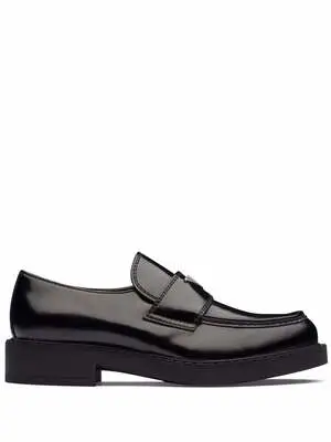 Prada Chocolate Leather Loafers - Multicolor