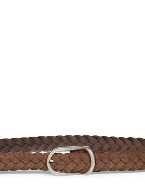 Brunello Cucinelli Dark Brown Suede Woven Belt
