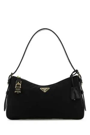 Prada Nylon Large Aimee Shoulder Bag - Black