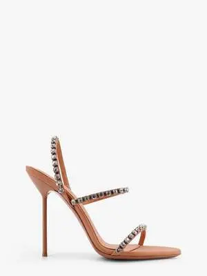 Paris Texas Lidia Satin Sandals With Crystal Detail - Multicolor
