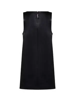 Saint Laurent Satin Cassandre Sheath Mini Dress - Multicolor