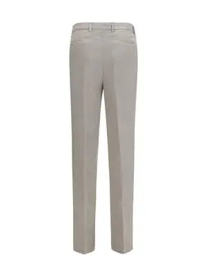 Brunello Cucinelli Garment Dyed Linen Gabardine Trousers - Gray