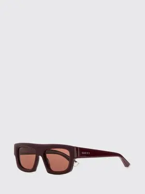 Gucci Aviator Sunglasses In Acetate With Rectangular Frame And Logo - Red
