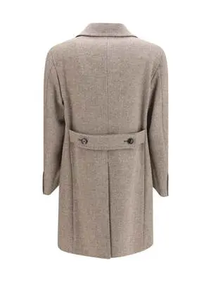 Tagliatore Chevron Double-breasted Coat - Cream