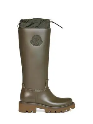 Moncler Olive Green Kickstream High Rain Boots - Multicolor