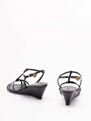 Prada Patent Leather Wedge Sandals - Multicolor