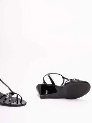Prada Patent Leather Wedge Sandals - Multicolor