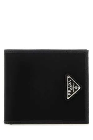 Prada Fabric And Leather Wallet - Black