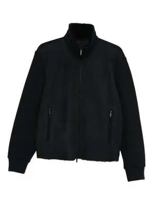 Giorgio Armani High-neck Blouson Jacket With Shearling Details - Black