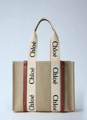 Chloé Medium Woody Tote Bag - Cream