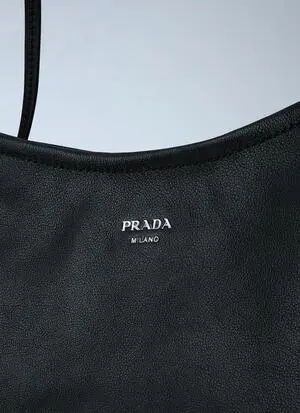 Prada Leather Large Route Tote Bag - Black
