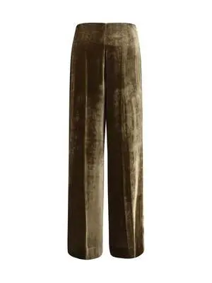 P.a.r.o.s.h Velvet Palazzo Pants - Brown