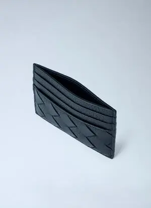 Bottega Veneta Intrecciato Leather Card Holder - Black