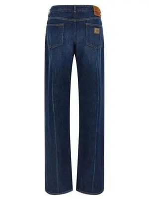 Dolce & Gabbana Stretched Pleated Trompe L'oeil Jeans