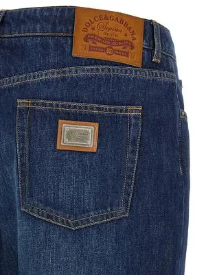 Dolce & Gabbana Stretched Pleated Trompe L'oeil Jeans