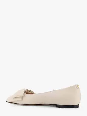 Valentino Garavani Leather Bow Ballerinas - Cream