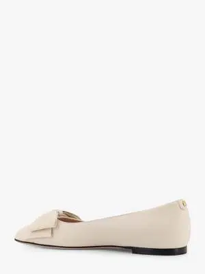 Valentino Garavani Leather Bow Ballerinas - Cream