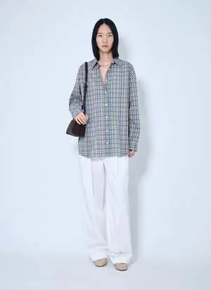 TOTEME Single Pleat Cotton Trousers - White