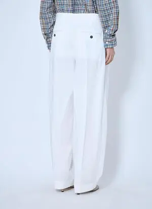 TOTEME Single Pleat Cotton Trousers - White