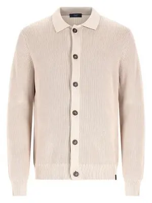 FAY Cardigan In Maglia Di Cotone - Cream