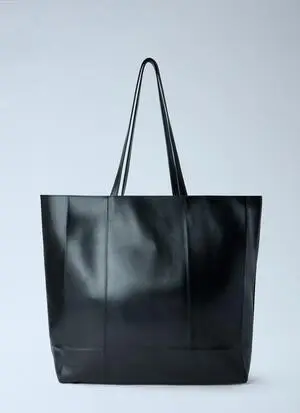 TOTEME Roam Leather Tote Bag - Black