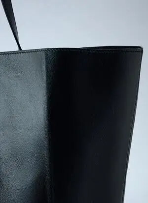 TOTEME Roam Leather Tote Bag - Black