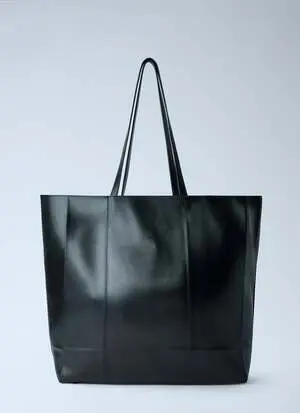 TOTEME Leather Tote Bag - Black