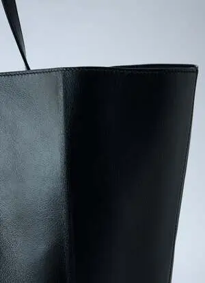 TOTEME Leather Tote Bag - Black