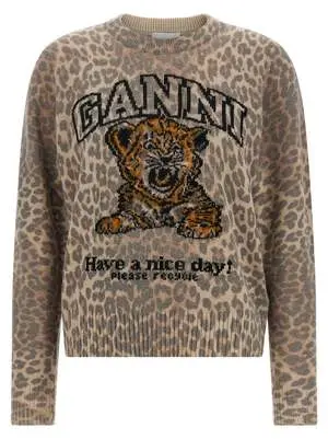 GANNI Tiger' Sweater - Cream