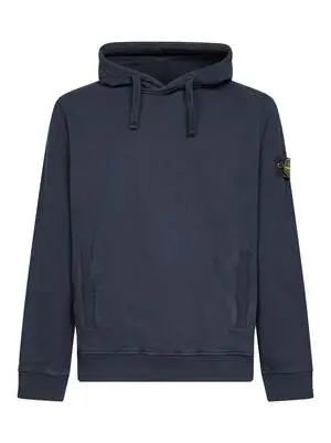 Stone Island Blue Stretch Organic Cotton Hoodie - Multicolor