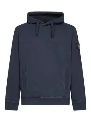 Stone Island Blue Stretch Organic Cotton Hoodie - Multicolor