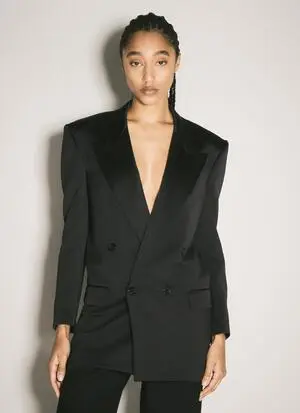 Saint Laurent Silk Tuxedo Blazer - Black